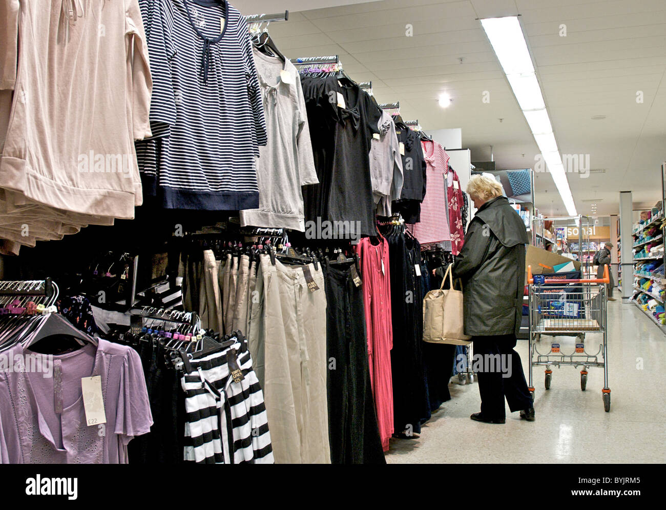 Interior of large store showing the wide range of merchandise available ...