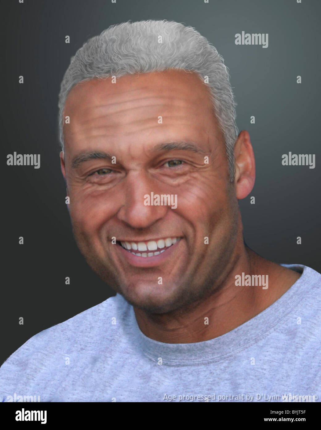 Age progressed portrait of New York Yankees baseball player Derek Jeter ...