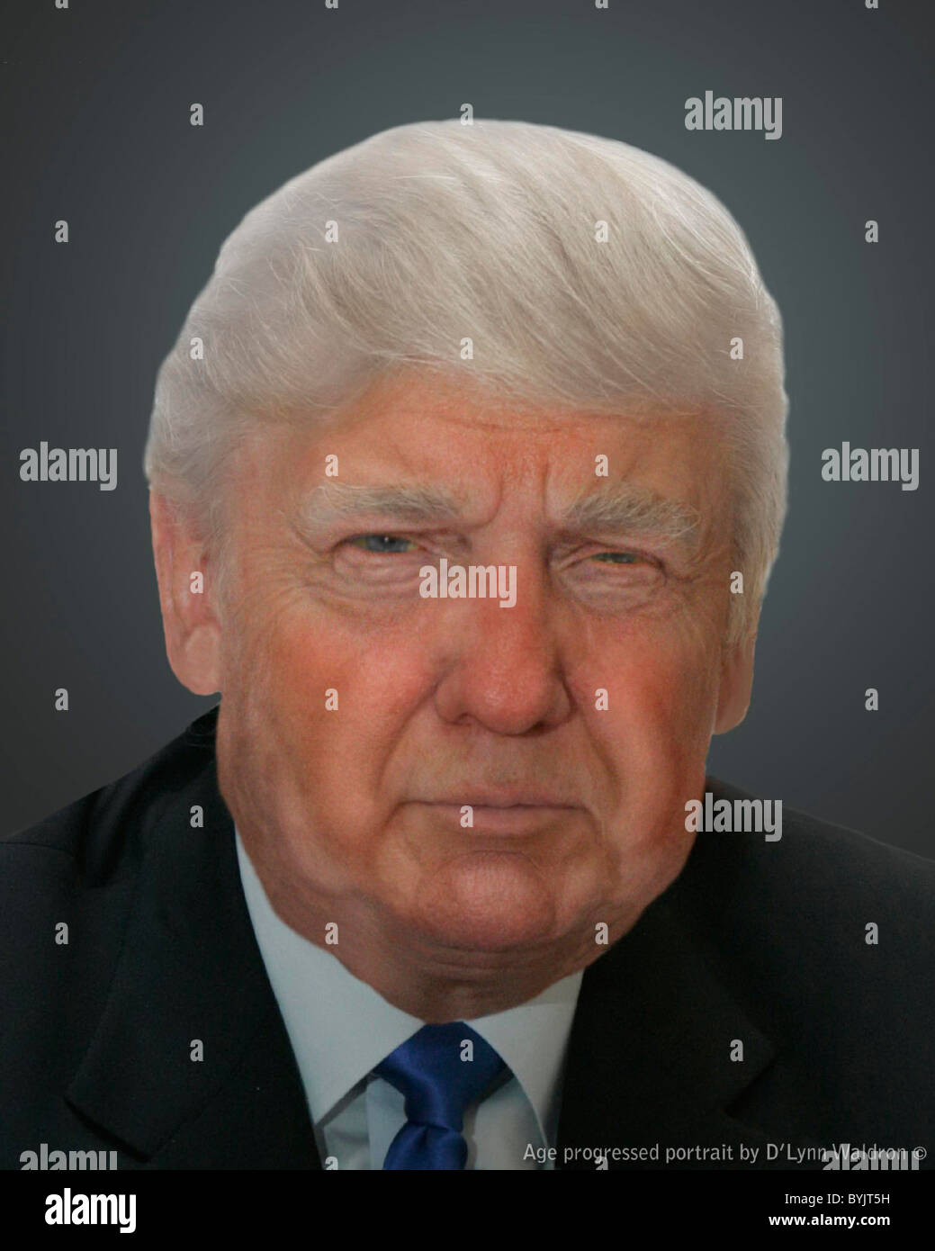 Age progressed portrait of Donald Trump USA - May 2007 Stock Photo - Alamy
