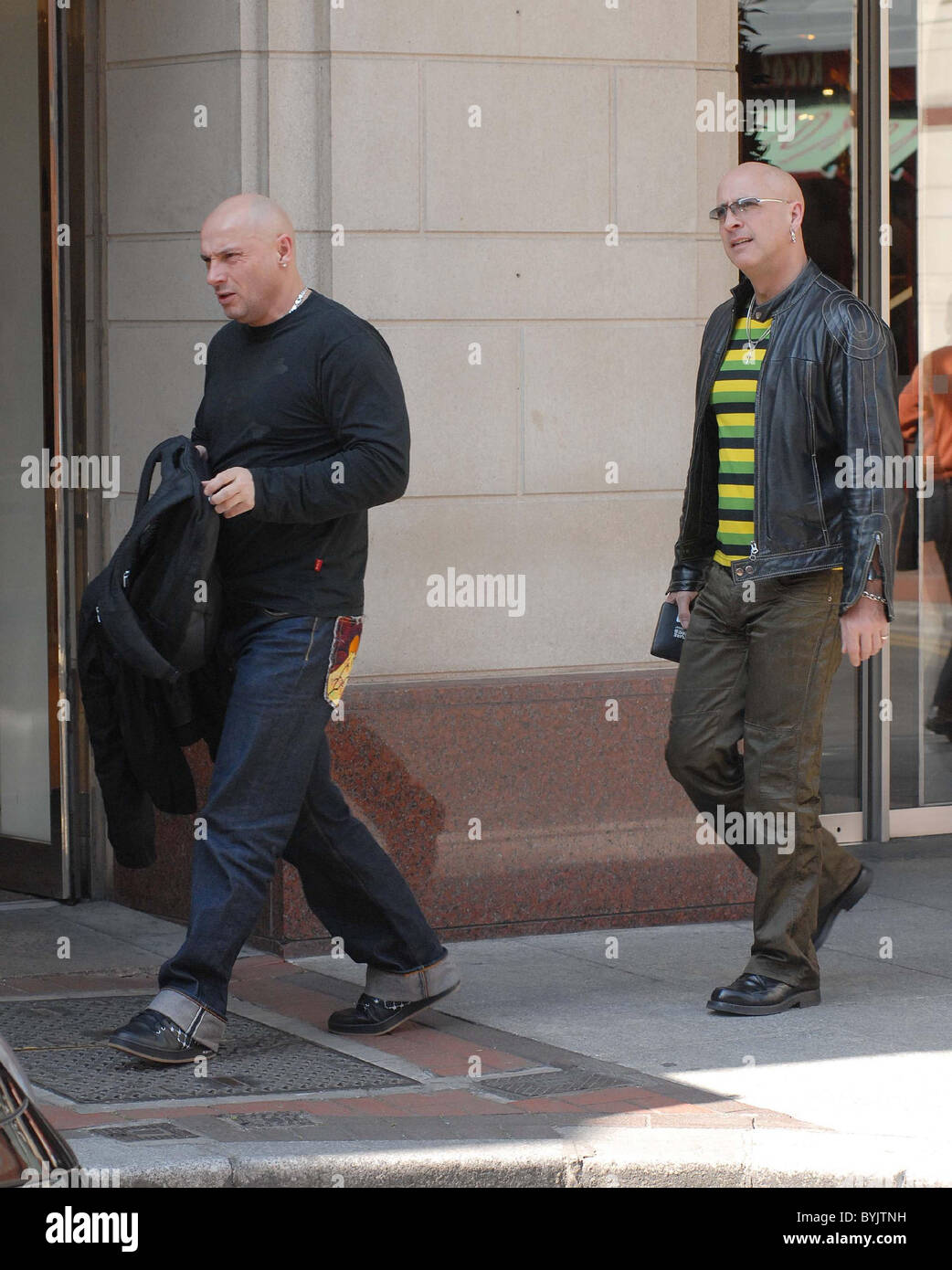 Fred Fairbrass and Richard Fairbrass of Right Said Fred outside a hotel ...