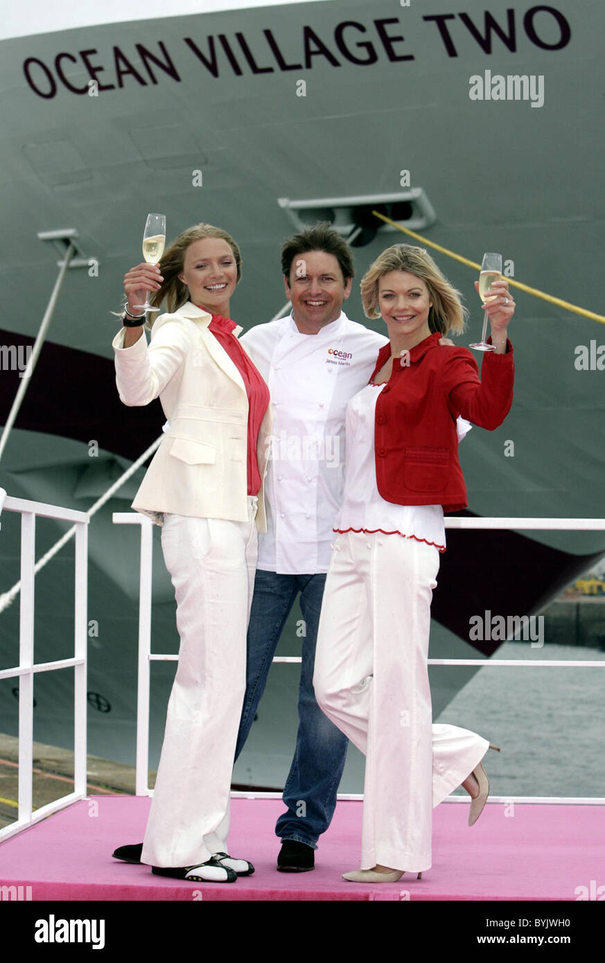 Jodie Kidd, James Martin and Jemma Kidd attending the naming and launch ...