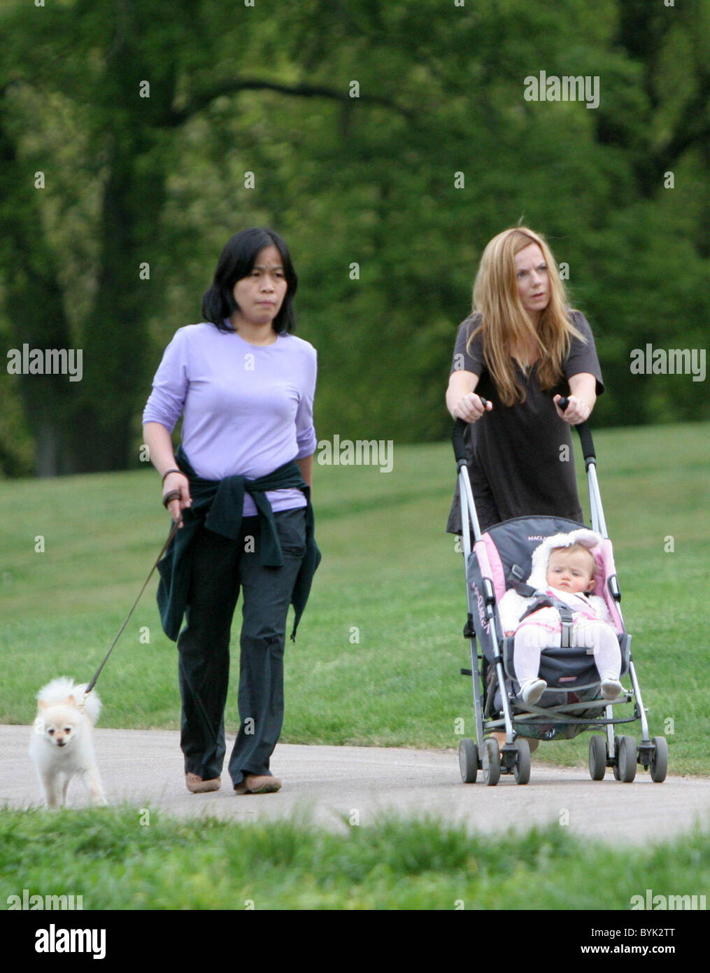 HALLIWELL'S NANNY ANXIETY Anxious mum Geri Halliwell appears to be ...