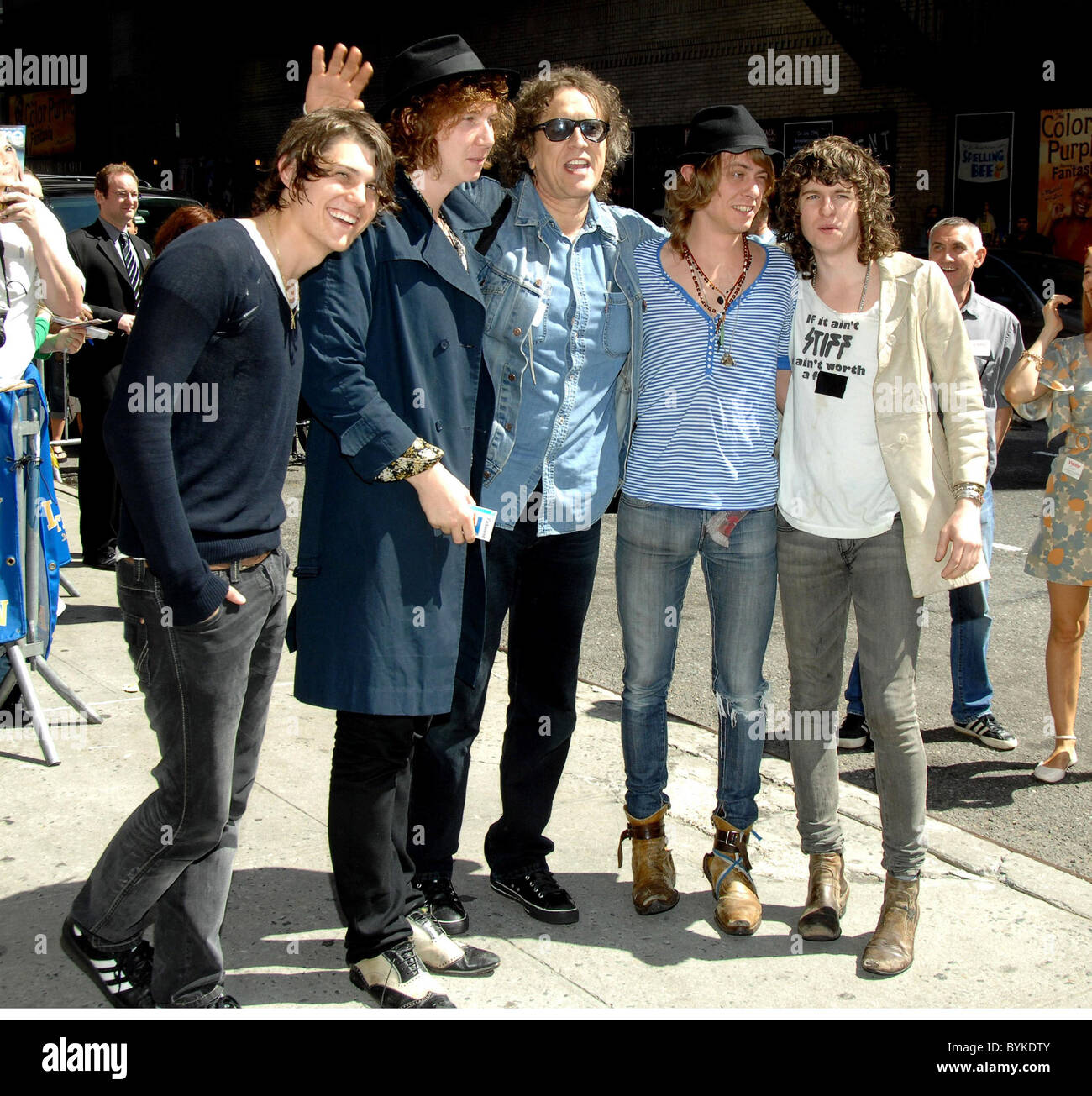 Photographer Mick Rock and the British Band The Kooks arrives at the Ed ...