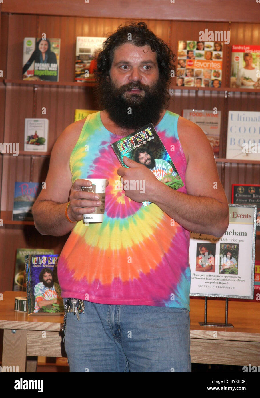 Rupert Boneham from 'Survivor' signs his book 'Just Being Me' at Barnes ...