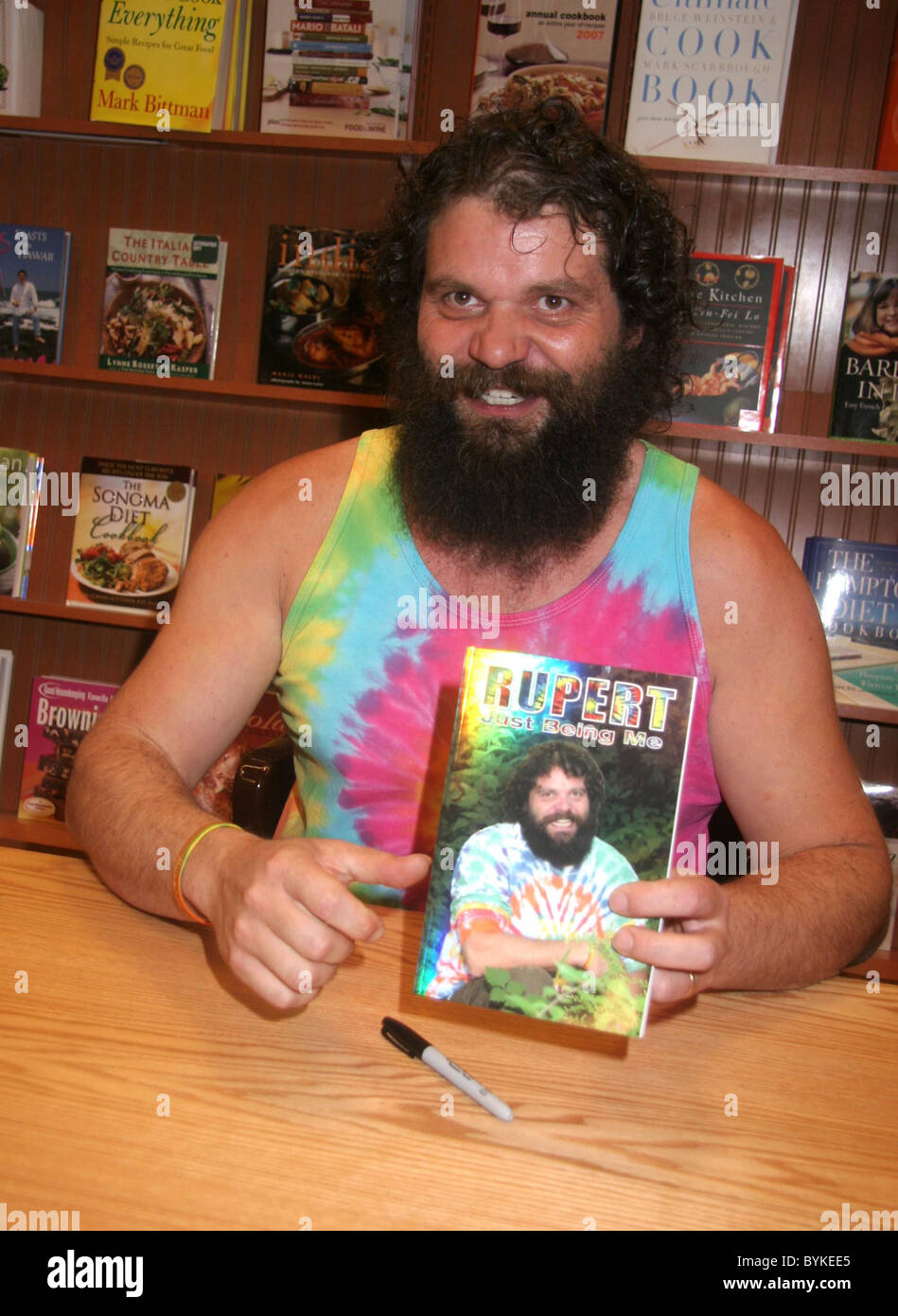 Rupert Boneham from 'Survivor' signs his book 'Just Being Me' at Barnes ...