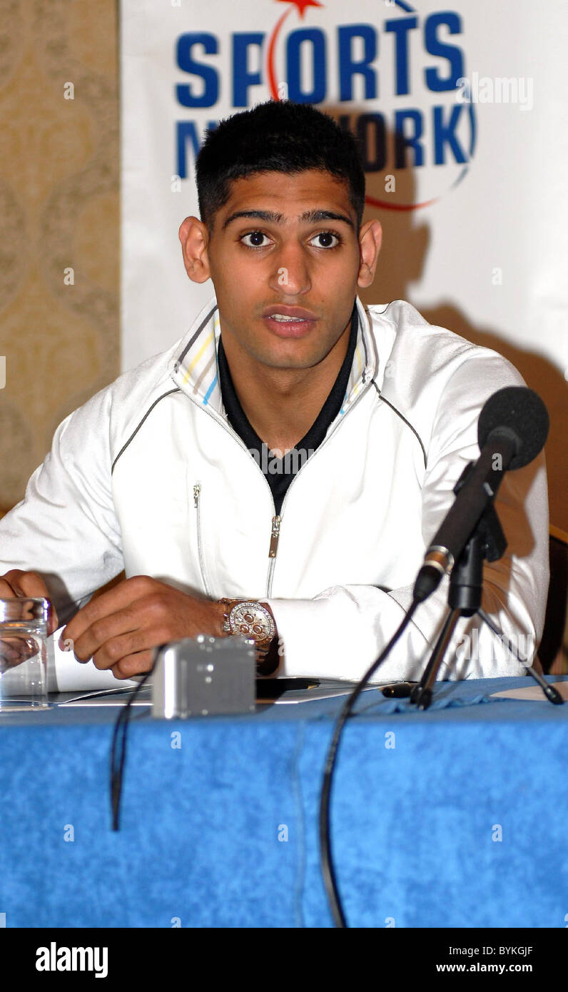 Amir Khan at a press conference for young british boxers at the ...