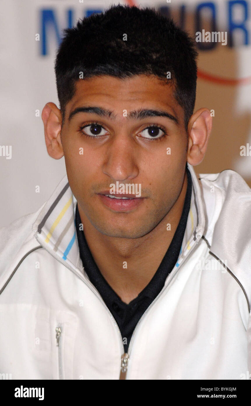 Amir Khan at a press conference for young british boxers at the ...
