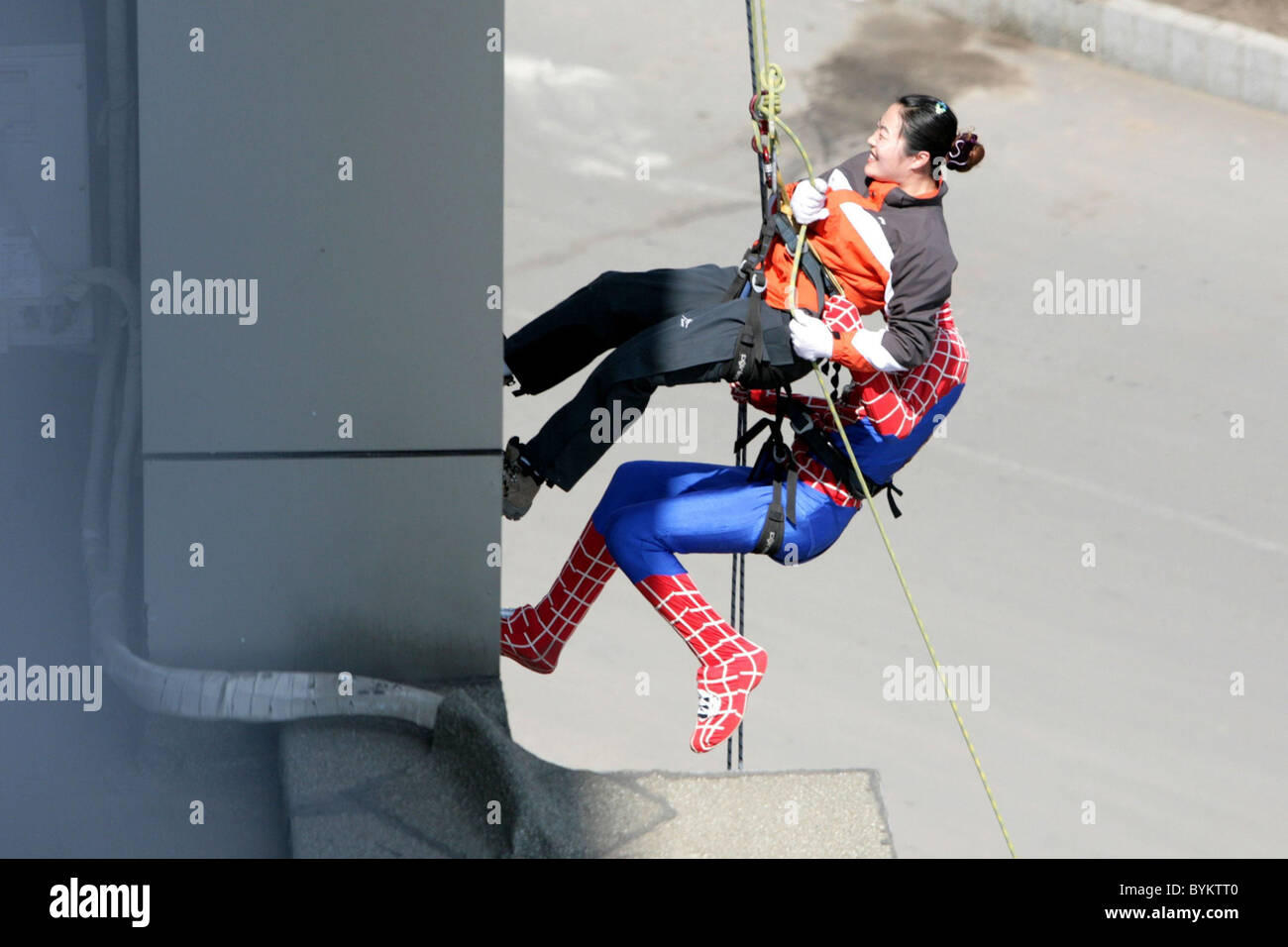CHINESE SPIDER-MAN WOWS THE PUBLIC Residents in Jilin City, China ...