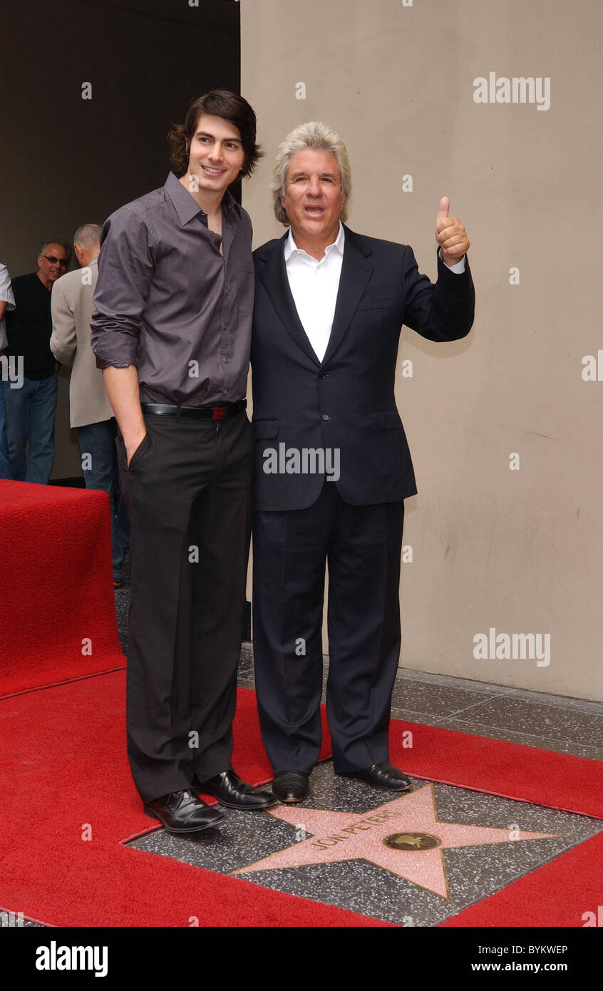 Brandon Routh with veteran film producer Jon Peters receiving a Star on ...