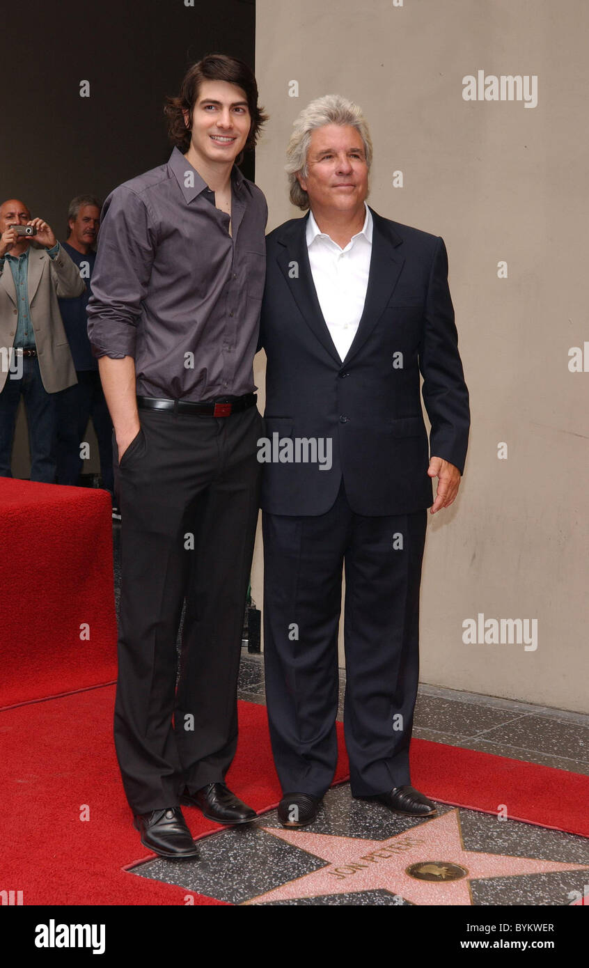 Brandon Routh with veteran film producer Jon Peters receiving a Star on ...