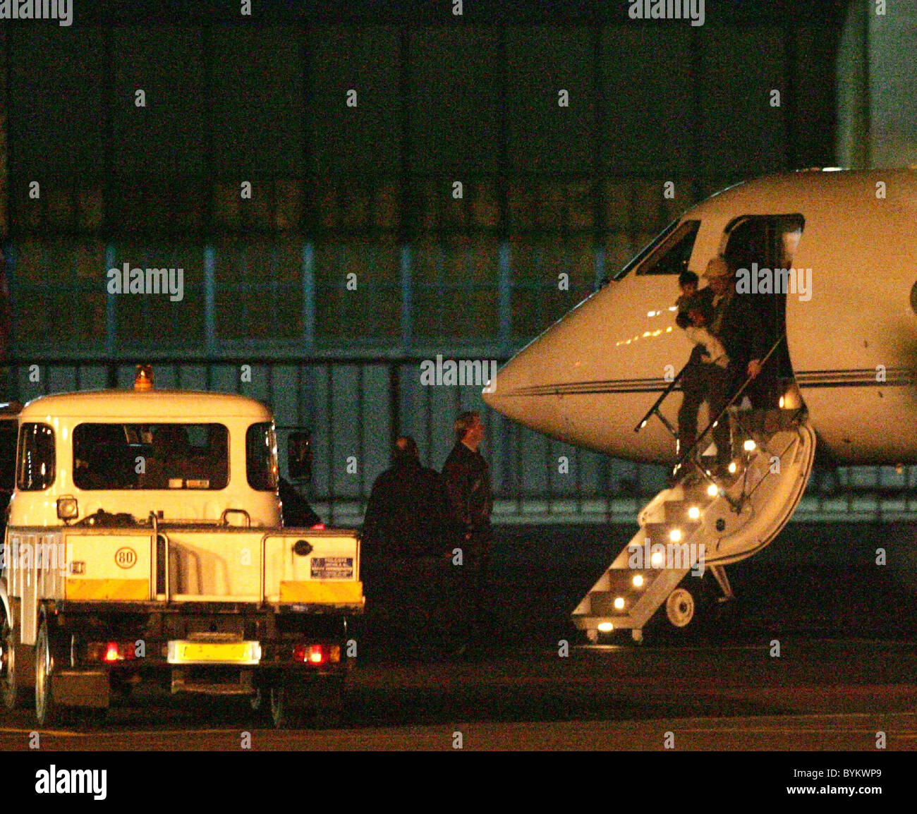 Brad Pitt and Pax arrive to Prague Airport on a private jet. Prague ...