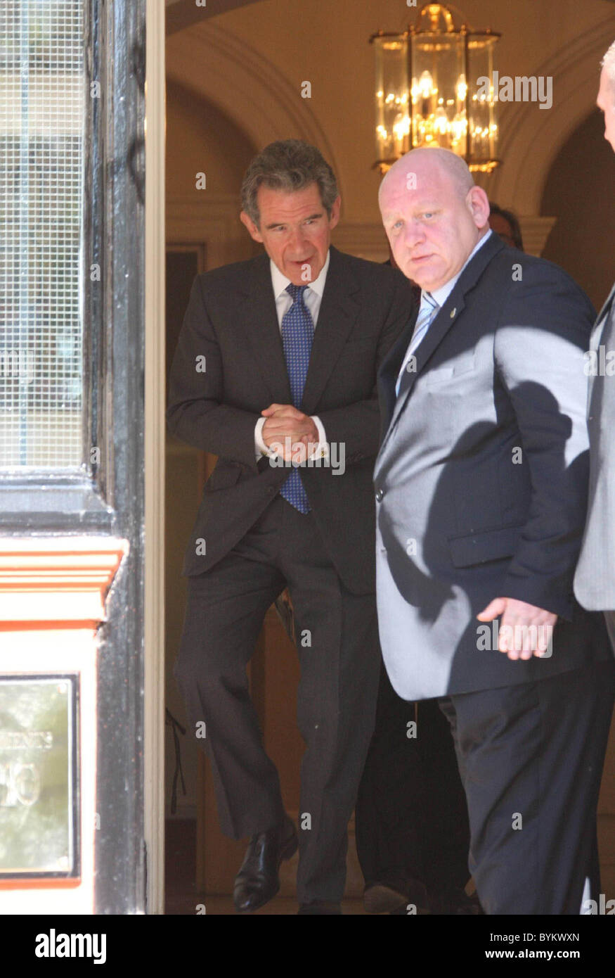 Lord Browne leaving his home on his way to hand in his resignation as ...