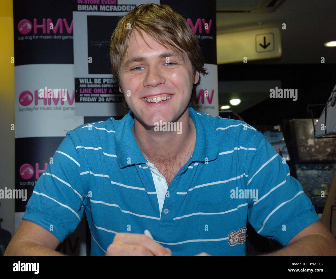 Brian McFadden signs copies of his new single 'like Only a Woman Can' at HMV Dublin, Ireland ...