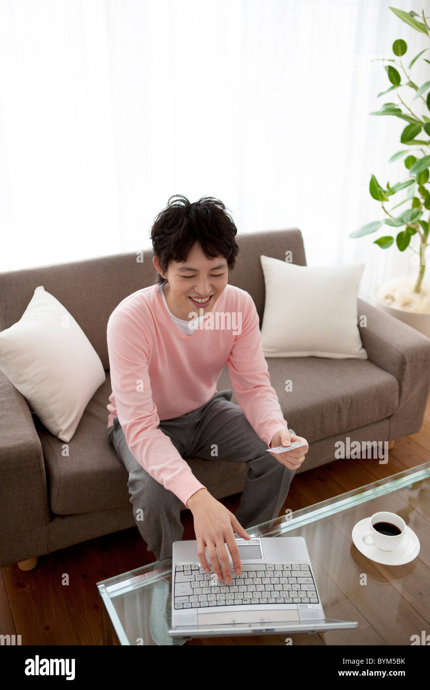 A man using PC Stock Photo - Alamy