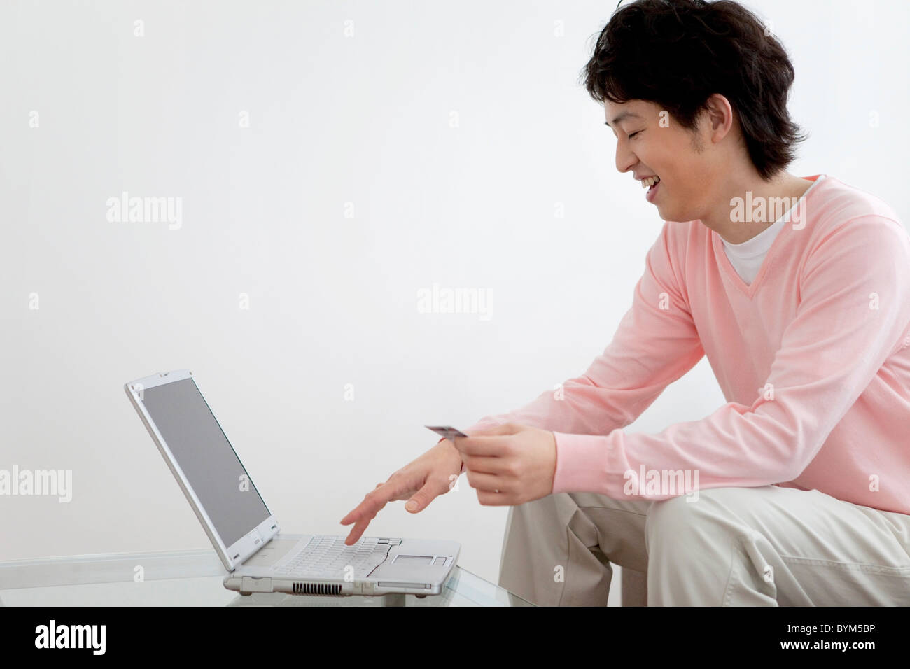 A man using PC Stock Photo - Alamy