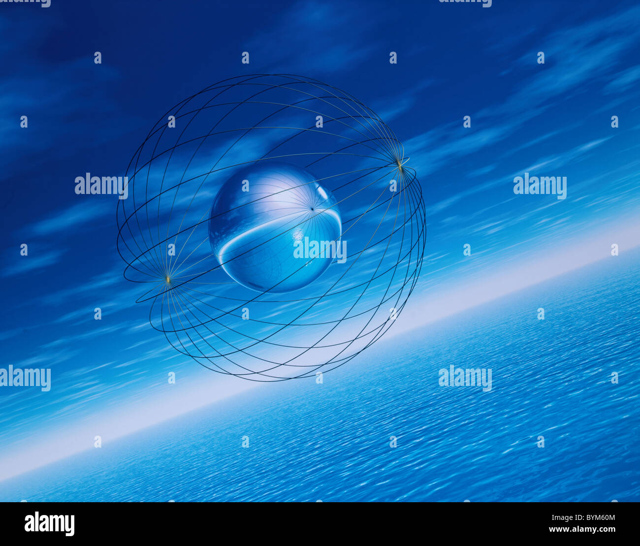 Globe Over Sea Stock Photo - Alamy