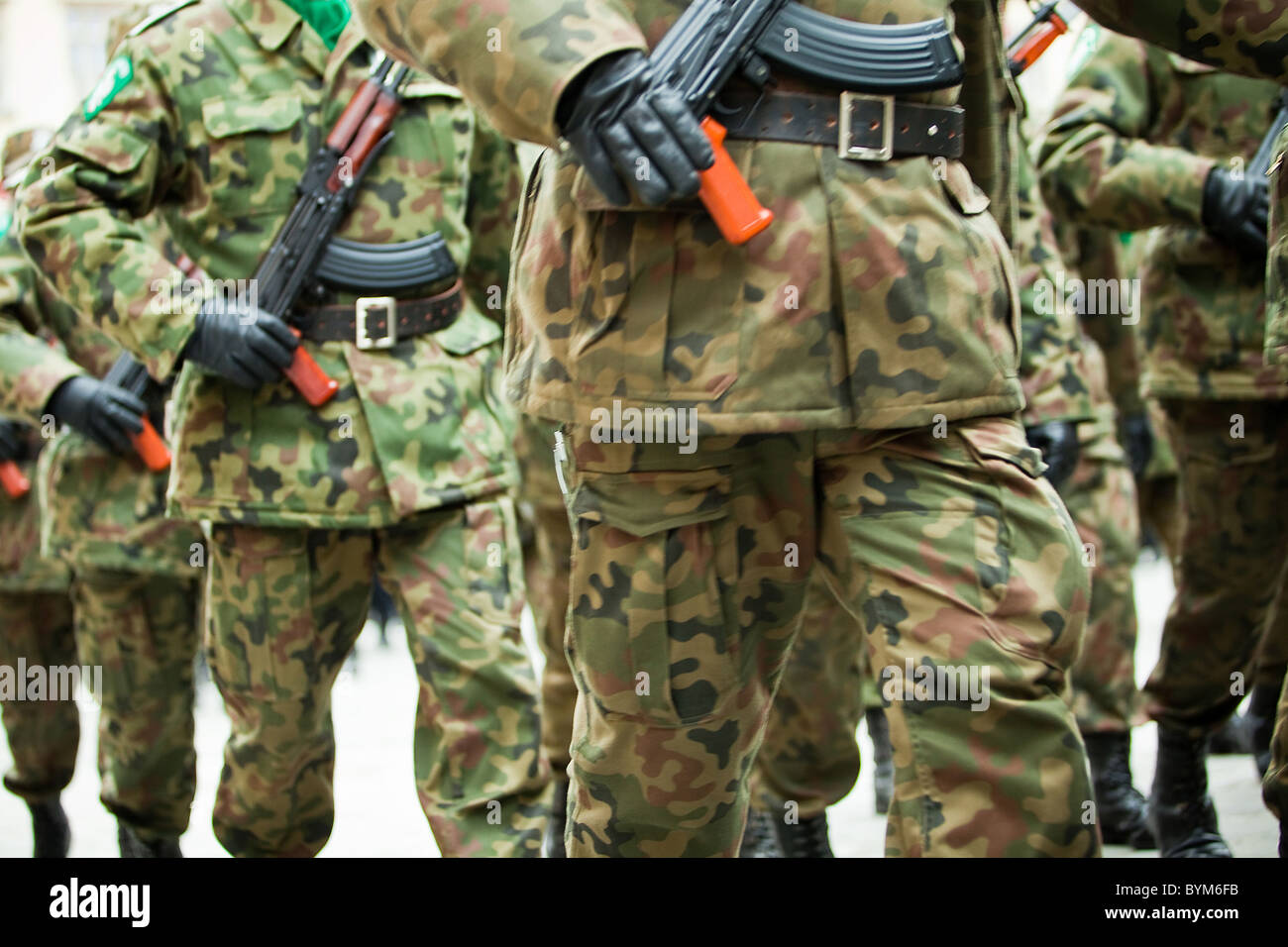 Soldiers march in formation Stock Photo - Alamy