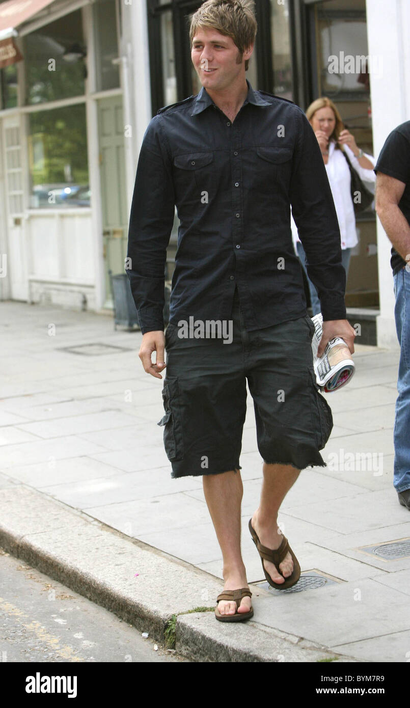 Brian McFadden visiting a bookmakers in Primrose Hill London, England ...
