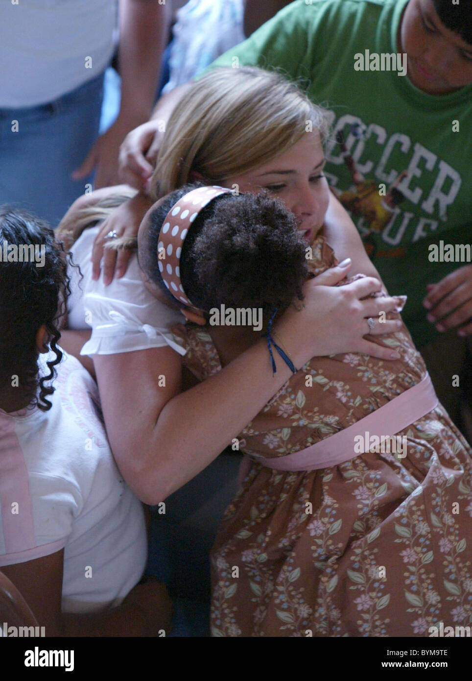 Jenna Bush, daughter of President George Bush sitting among the ...