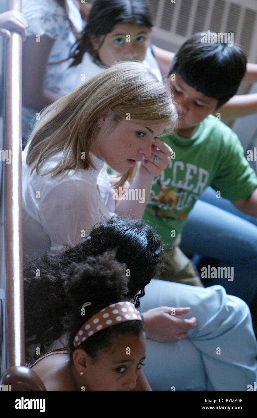 Jenna Bush, daughter of President George Bush sitting among the ...