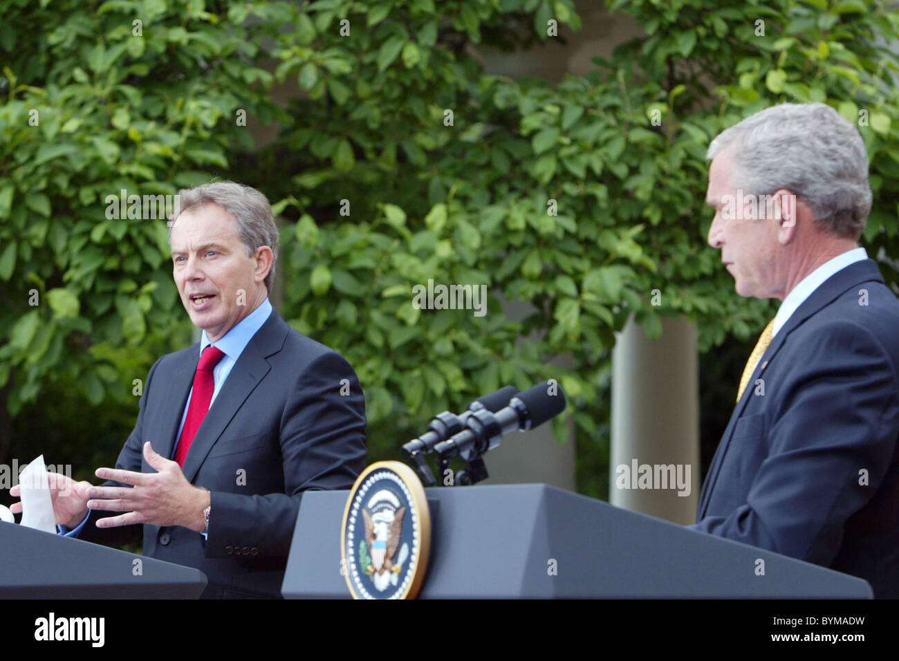 Tony Blair and George W Bush Prime Minister Tony Blair made his final ...