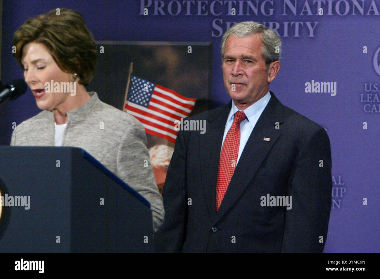 US President George W Bush and Laura Bush U.S. Global Leadership ...