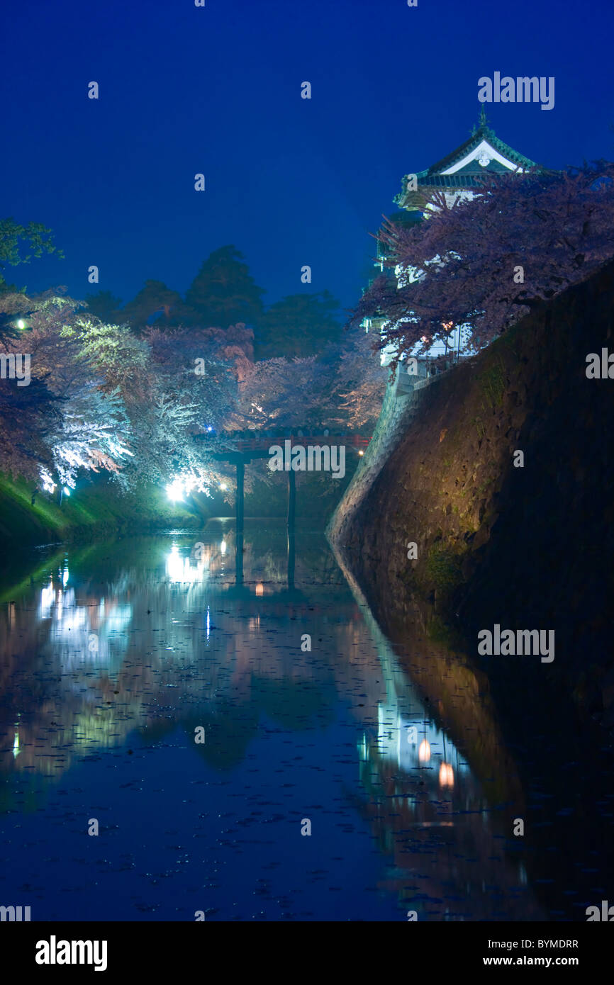 Hirosaki castle cherry blossom night hi-res stock photography and ...
