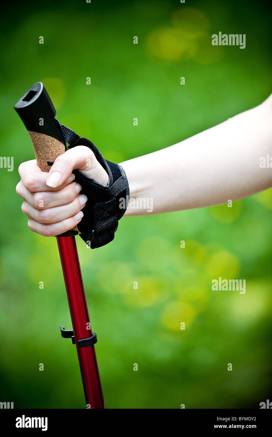 Nordic walking hand close hi-res stock photography and images - Alamy