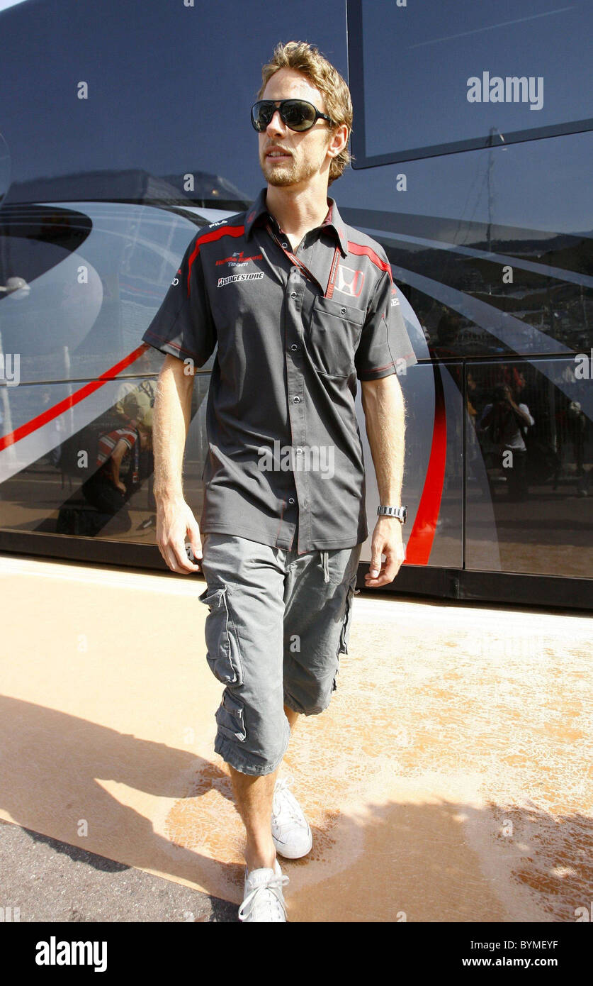 Jenson Button at the first practice session of the Monaco Formula One ...