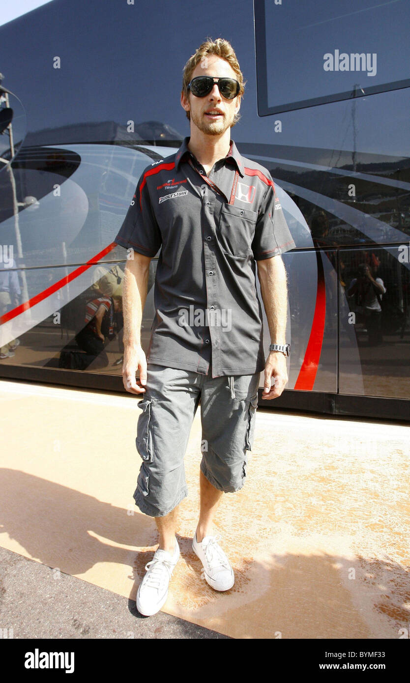 Jenson Button at the first practice session of the Monaco Formula One ...