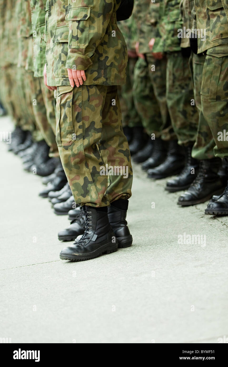Soldiers march in formation Stock Photo - Alamy