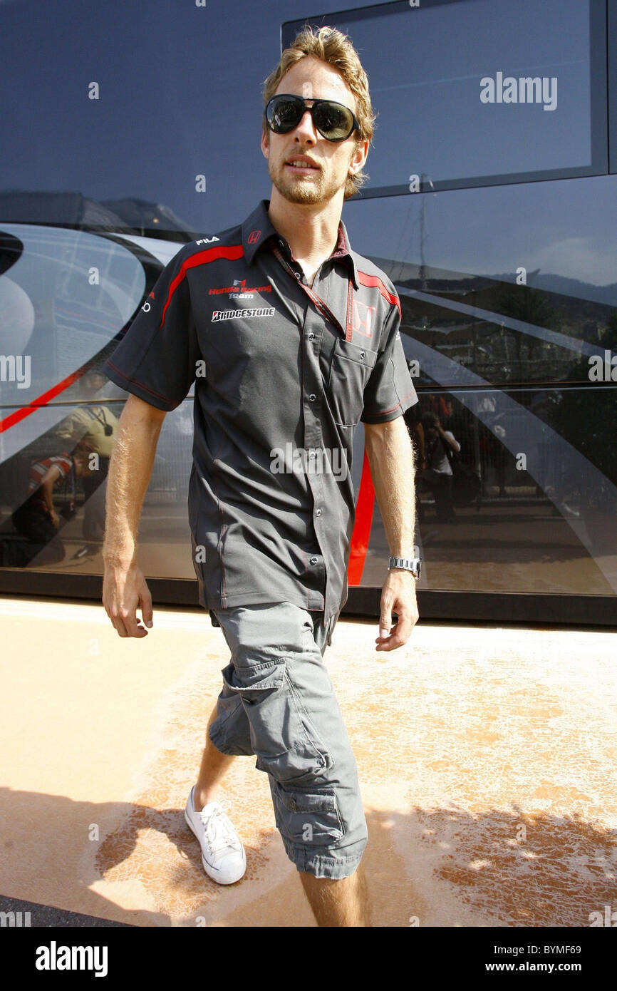 Jenson Button at the first practice session of the Monaco Formula One ...