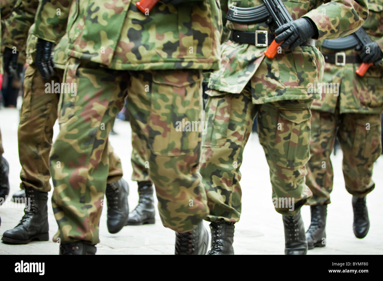 Soldiers march in formation Stock Photo - Alamy