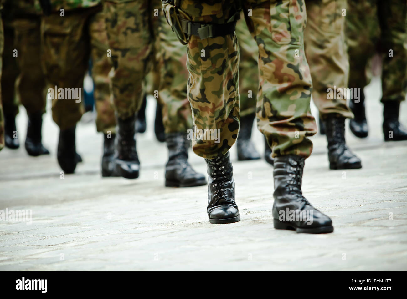 Soldiers march in formation Stock Photo - Alamy