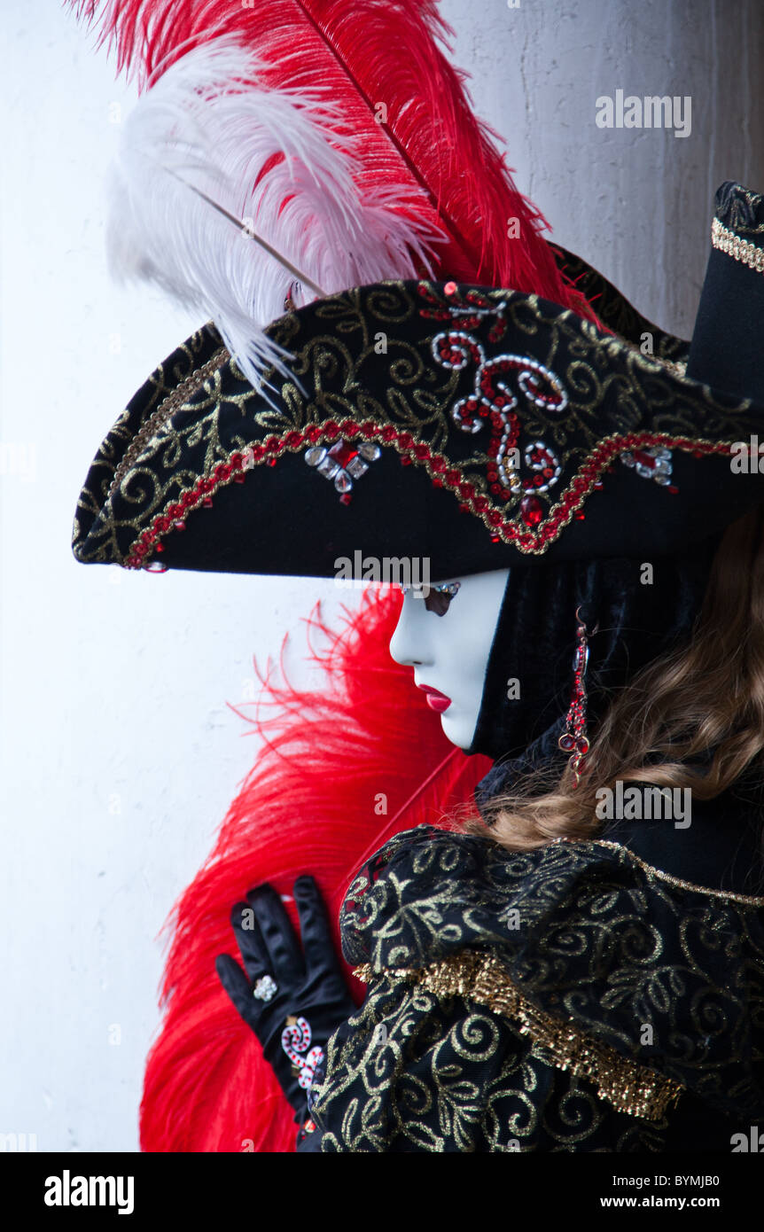 Italy, Venice, typical carnival masks in Piazza San Marco Stock Photo ...
