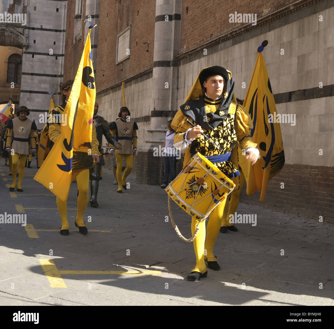 The parade through the streets of the city of ' Aquila district before ...