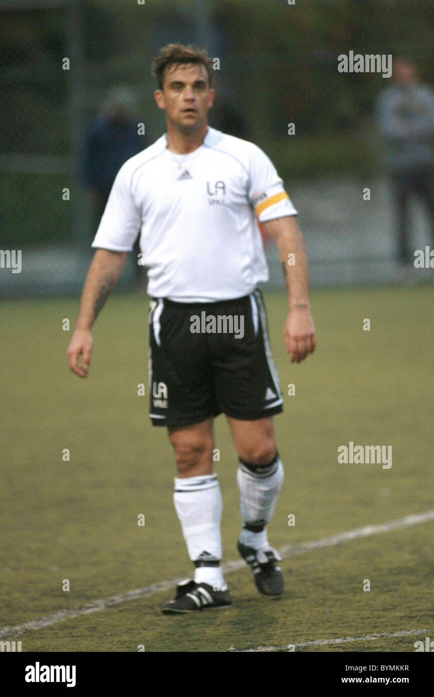 Robbie Williams playing a game of football Los Angeles, California - 16 ...