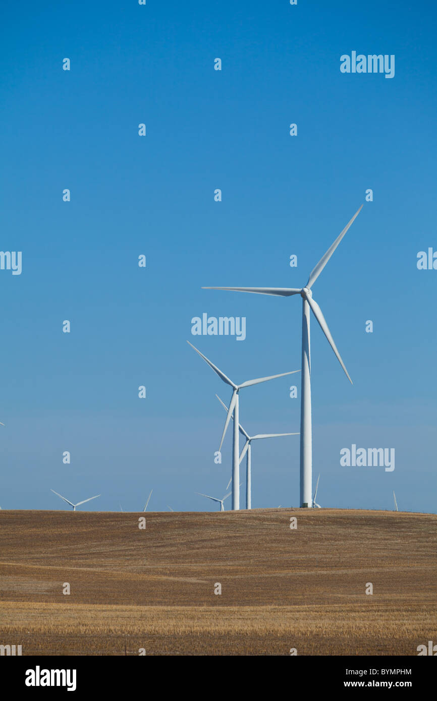 A Wind Farm with Blue Skys Stock Photo - Alamy