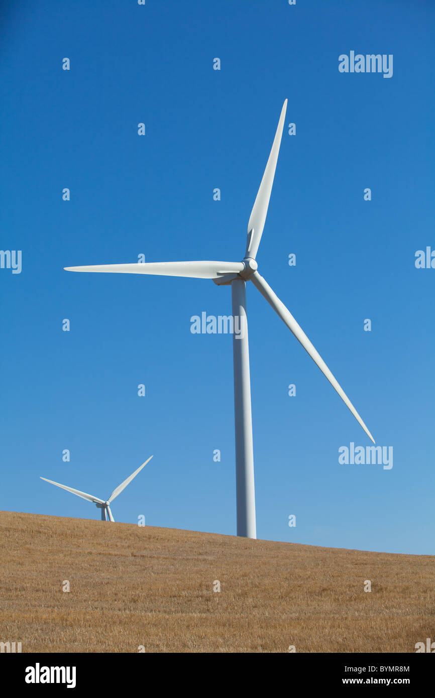 A Wind Farm with Blue Skys Stock Photo - Alamy