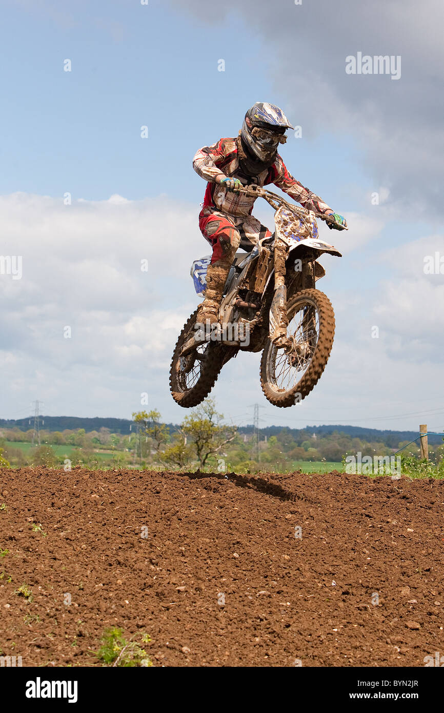 Motocross motorbike in leap Stock Photo - Alamy