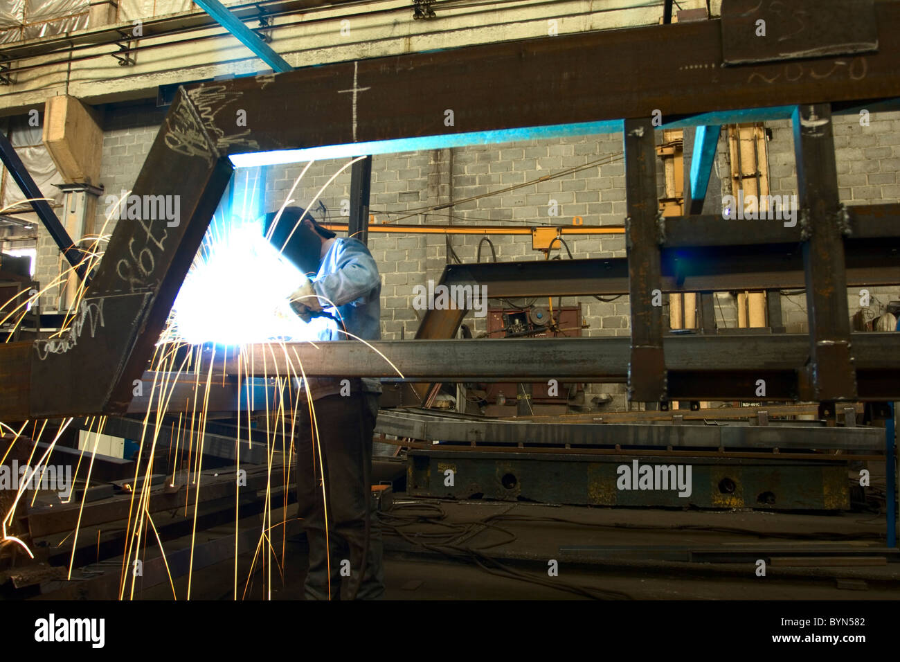 welder welds design from metal Stock Photo - Alamy