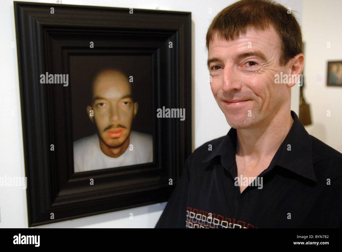 Finalist David Lawton with his painting 'Stephen' BP Portrait Awards ...