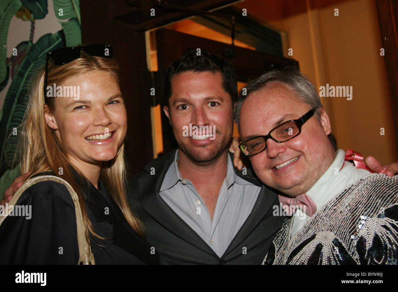 Kate Schelter, guest and Mickey Boardman Paper Magazine hosts a ...