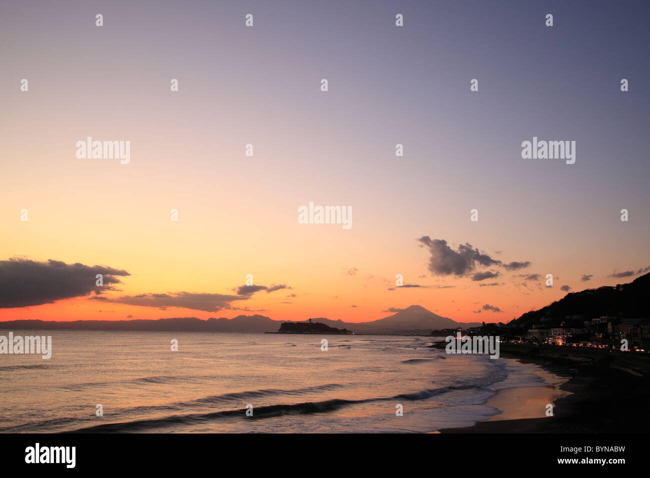 Enoshima Island at Sunset Stock Photo - Alamy