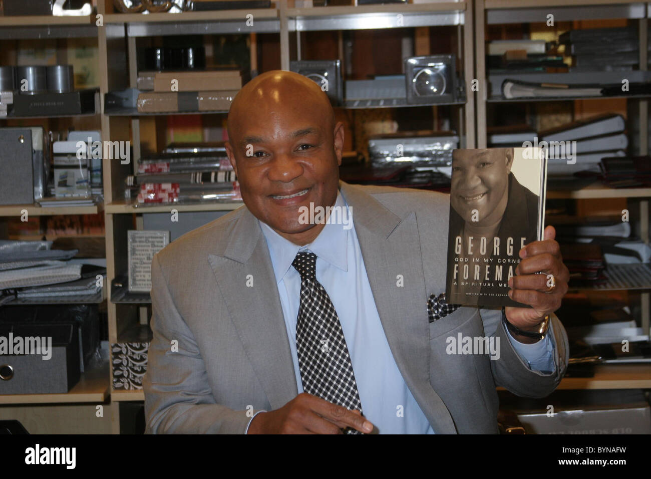 George Foreman signs his new book "God In My Corner" at Barnes And ...