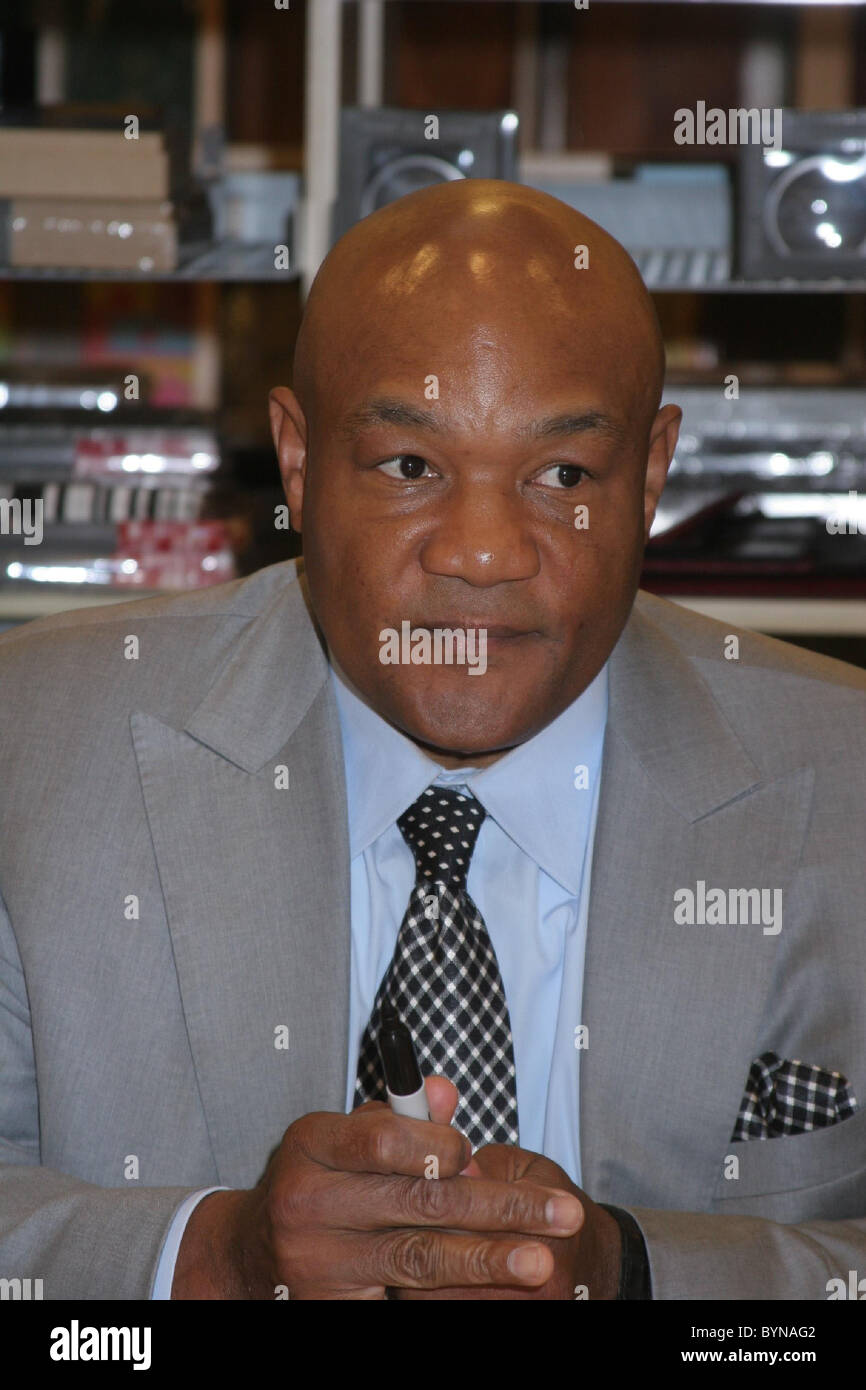 George Foreman signs his new book "God In My Corner" at Barnes And ...