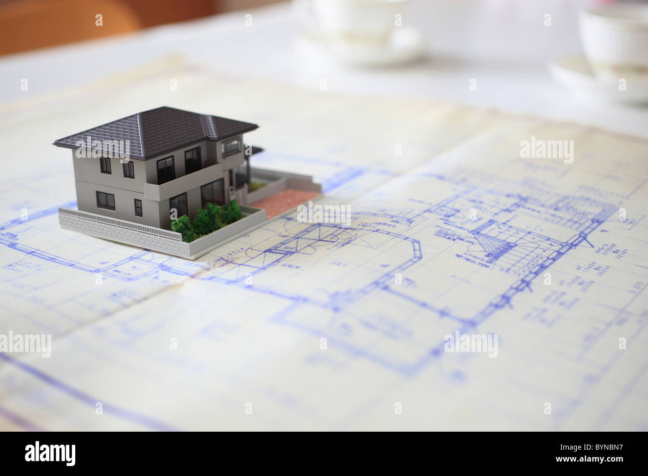 Blueprint house hi-res stock photography and images - Alamy