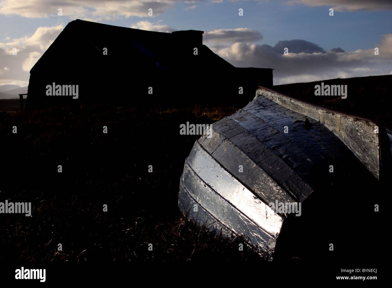 Close up detail of overturned boat Stock Photo - Alamy