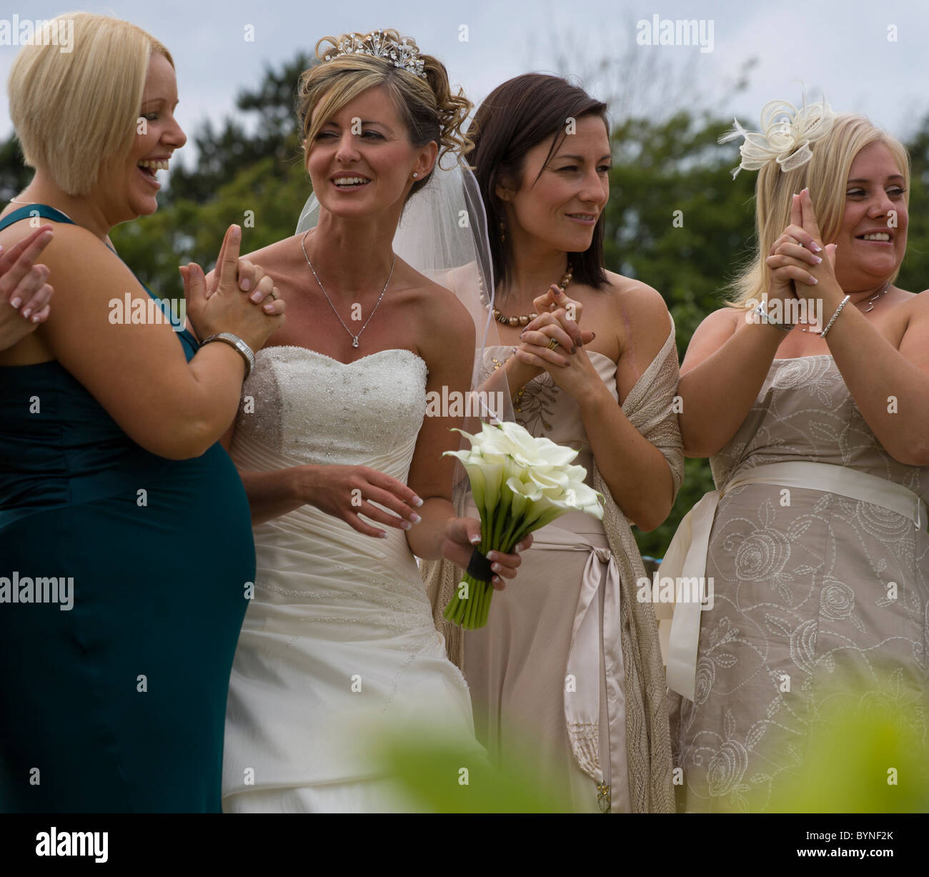 BRIDE AND FRIENDS Stock Photo - Alamy