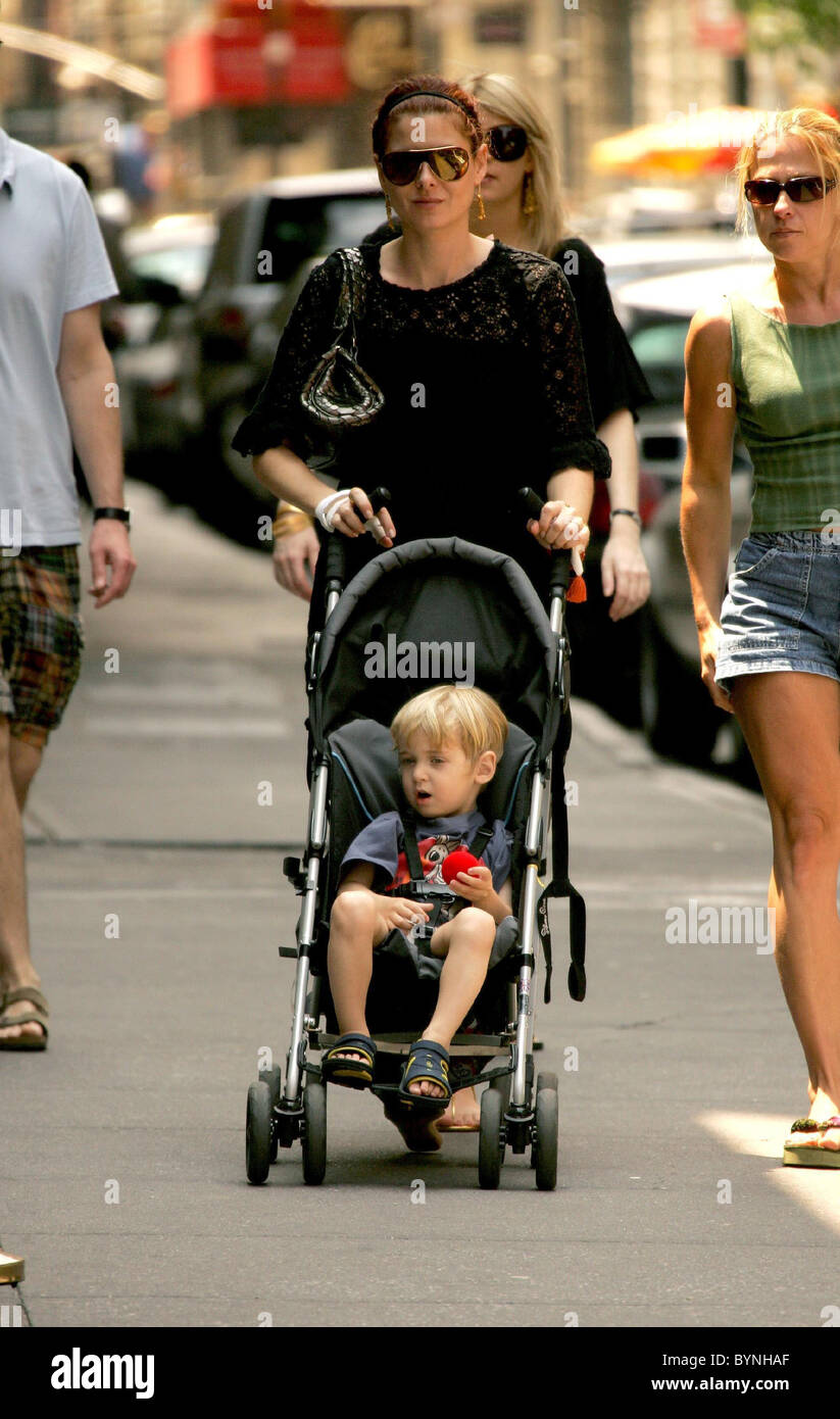 Debra Messing and son walking around in Soho New York City, USA - 27.05 ...